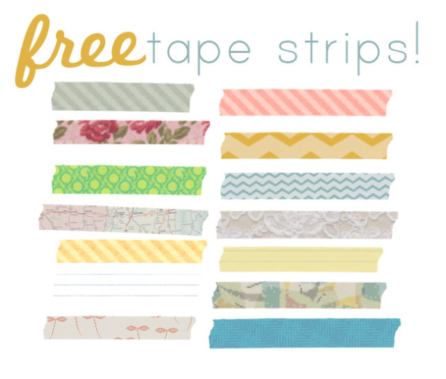 9 Sets of Free Digital Tape Strips | Fab N' Free